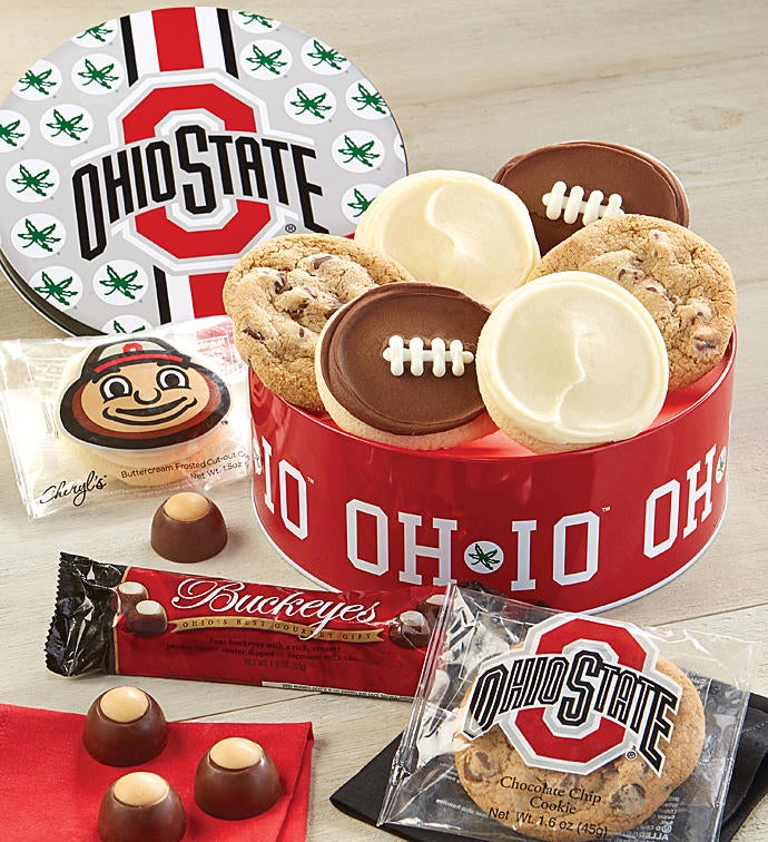 The Ohio State University Cookie and Buckeye Tin | Cheryl's Cookies