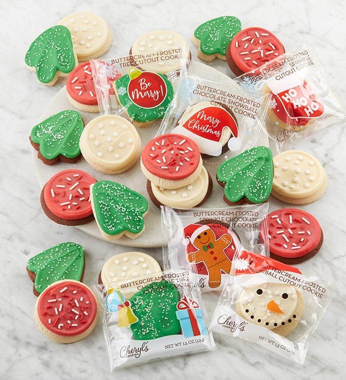 Buttercream-Frosted Chocolate & Vanilla Cutouts - 24 Cookies